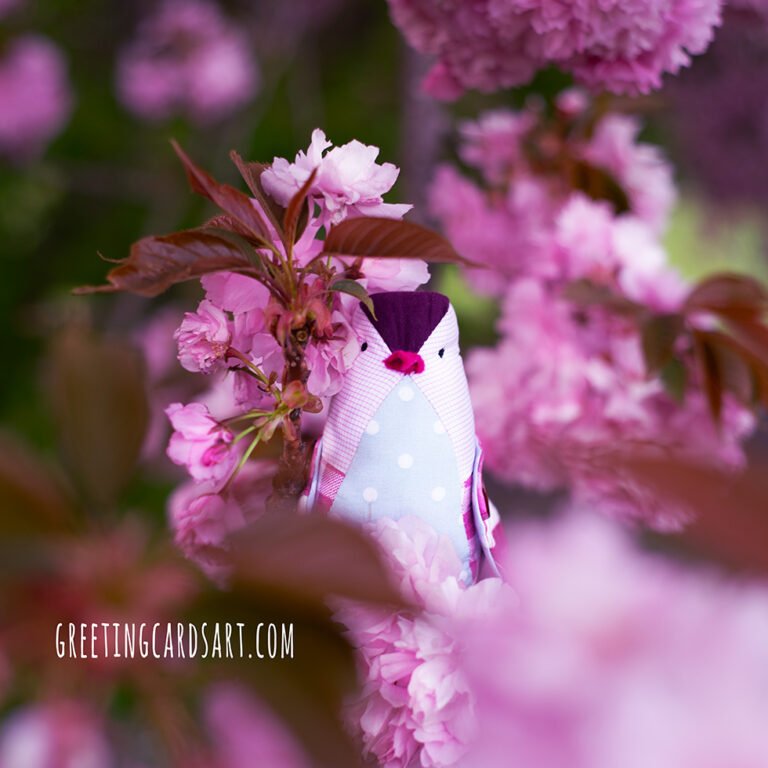 Cute bird FREE sewing pattern - Art of greeting cards