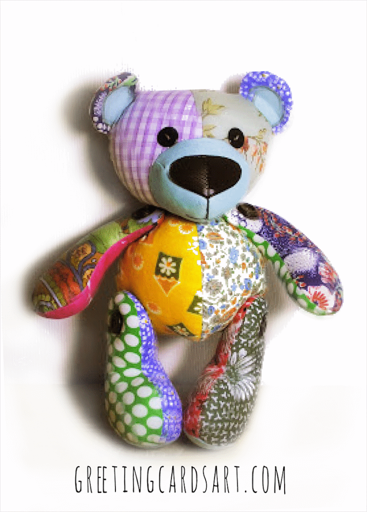 FREE teddy bear sewing pattern - Art of greeting cards